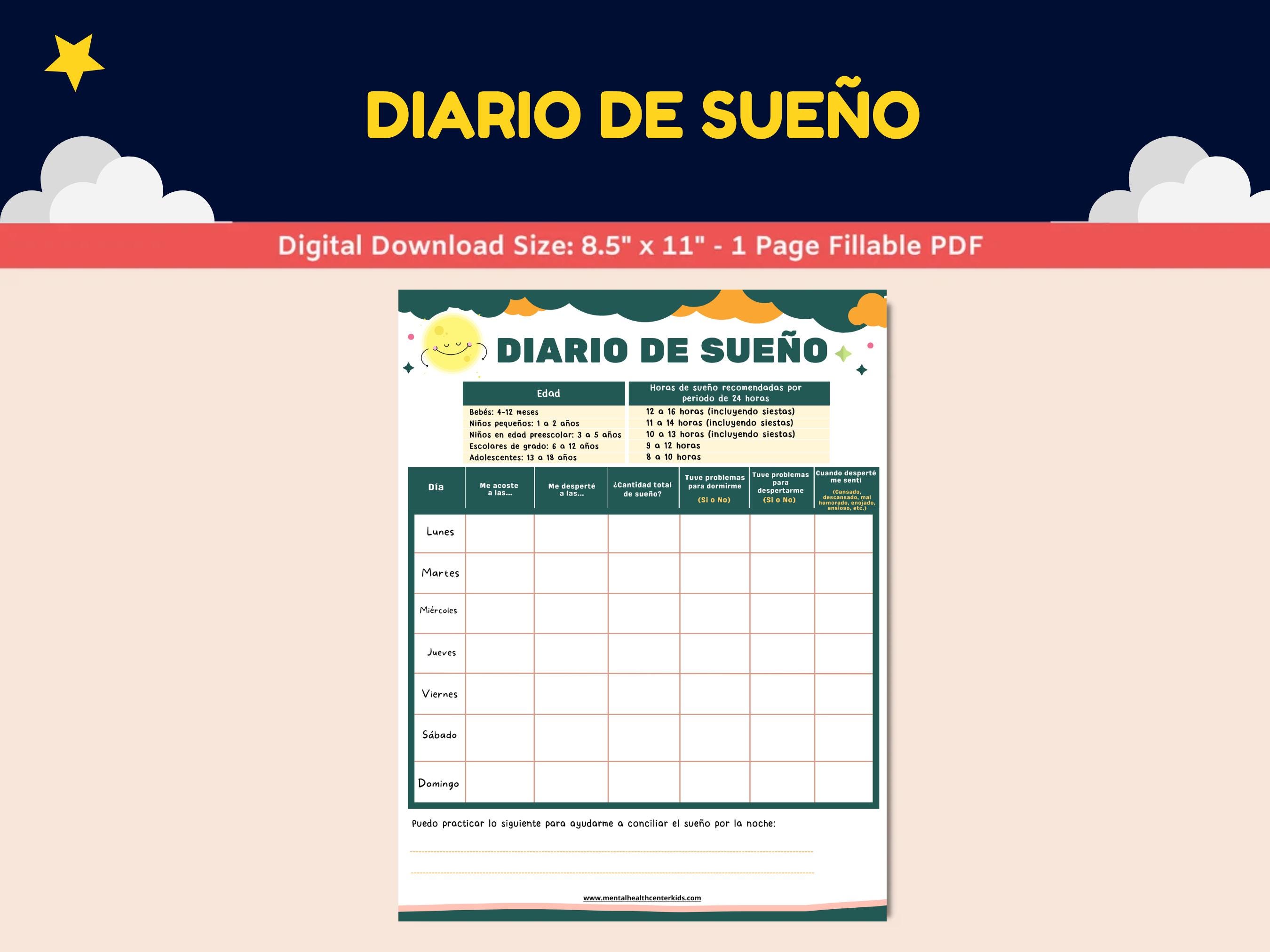 Spanish Sleep Hygiene Worksheets for Kids - Hojas De Trabajo Sobre El ...