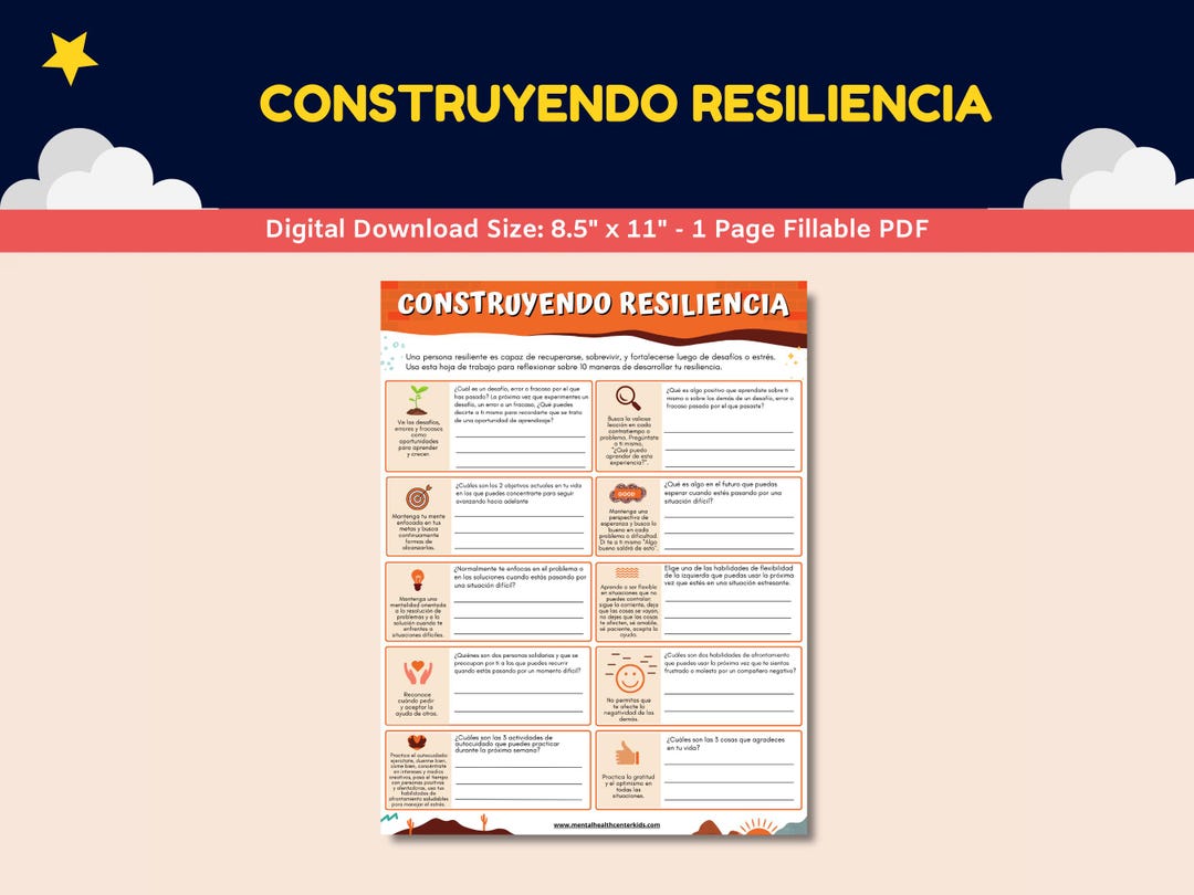 Spanish Trauma/ptsd Worksheet for Kids-teens - Construyendo Resiliencia ...