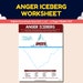Anger Iceberg Fillable Worksheet Anger Management for Kids Teens Young ...
