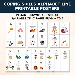 Coping Skills Alphabet Line Printable Posters for Classroom, Children's ...