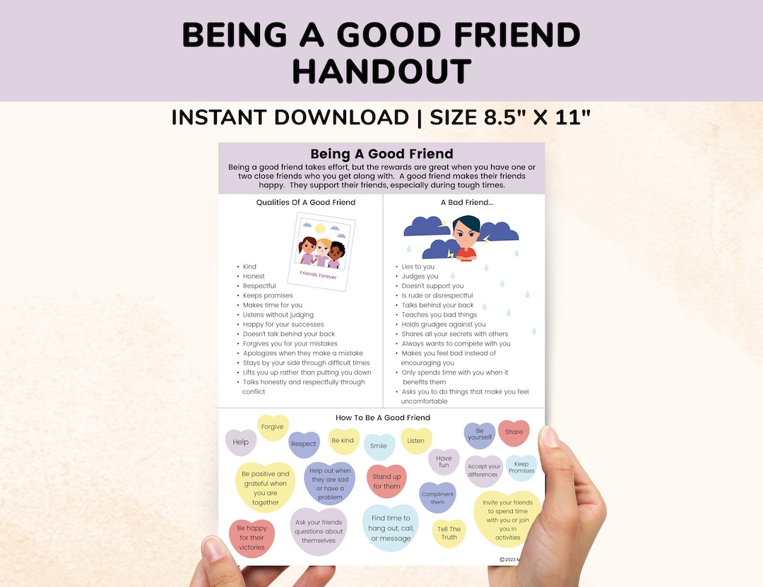 How to Be A Good Friend Kids Teens-friendships Skills School Counselor ...