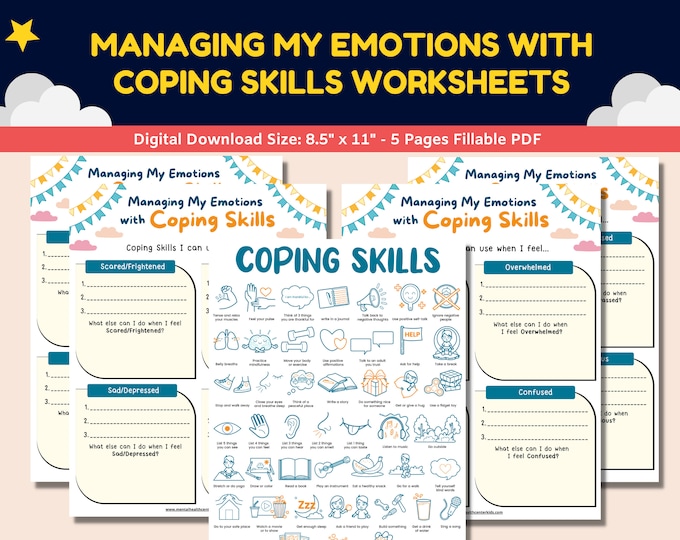 Grounding Techniques Worksheet, Coping Skills Worksheets for Kids ...
