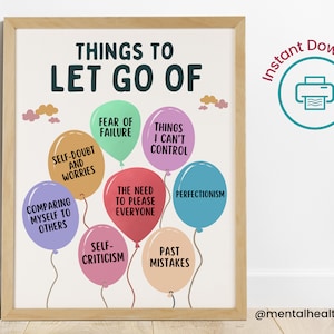 Things to Let Go of Mental Health Poster-things You Can & Cant Control ...