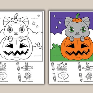 Halloween Color by Coping Skills Coloring Pages Book Printable - Etsy