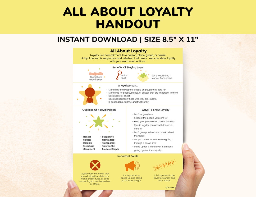 Loyalty Character Trait Poster for Kids Teens-school Counseling ...
