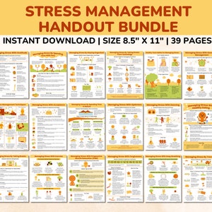 Stress Management Techniques Handout Bundle-39 Pages-stress Relief ...