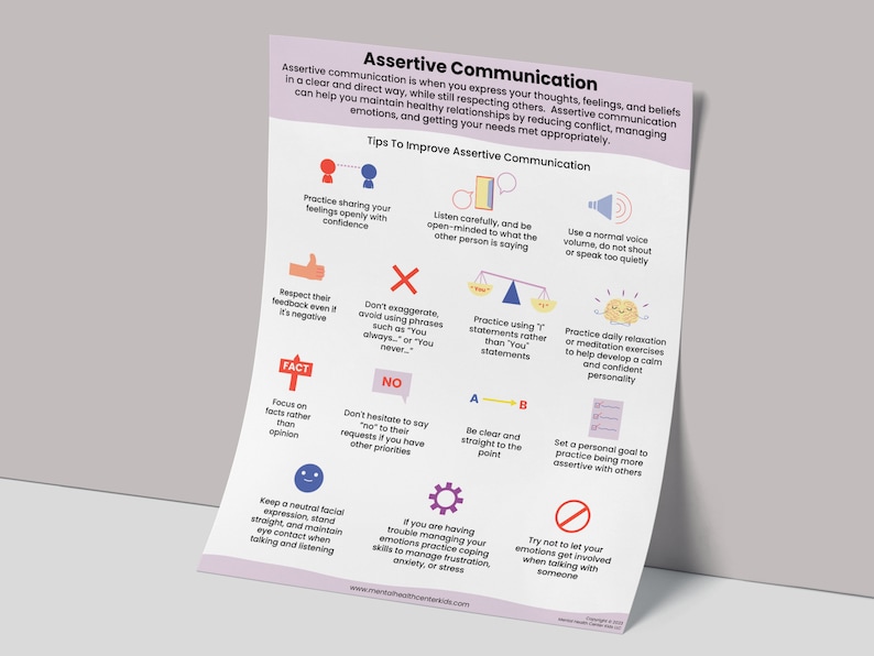 Assertive Communication Social Skills PDF Kids Teens-self - Etsy