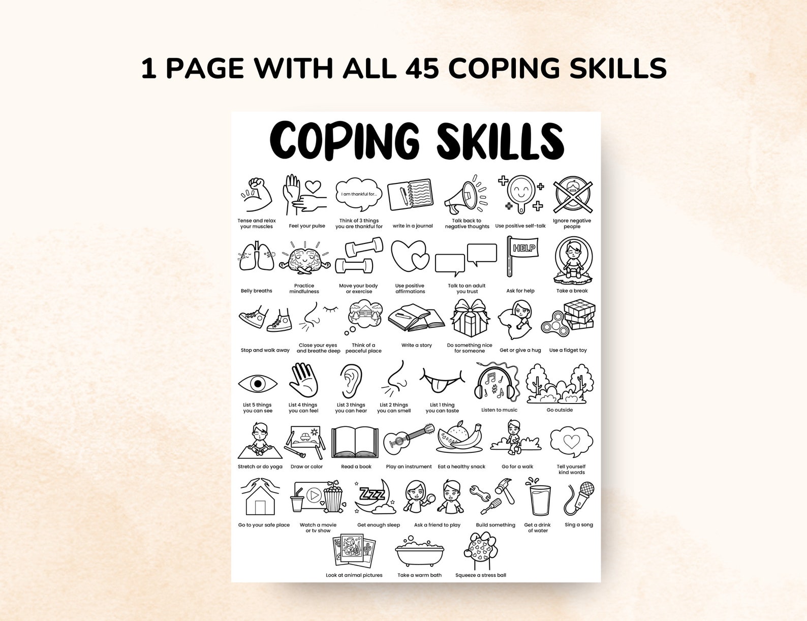 Halloween Color by Coping Skills Coloring Pages Book Printable for Kids ...