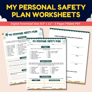 Safety Plan for Kids Teens Printable Crisis Plan Worksheet Mental ...