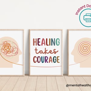 Healing Takes Courage Therapy Posters-talking Helps Mental Health ...