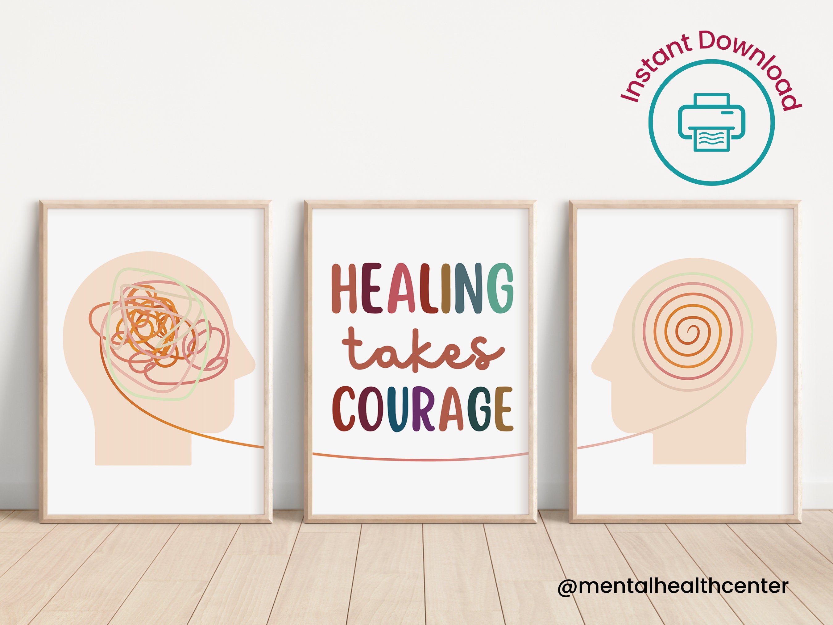Healing Takes Courage Therapy Posters-talking Helps Mental Health ...