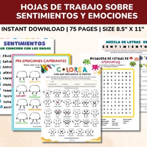 Spanish Feelings/emotions Worksheets 20 Page Bundle Kids-teens - Hojas ...