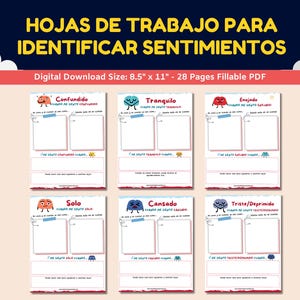 Spanish Feelings/emotions Worksheets for Kids-teens Hojas De Trabajo ...