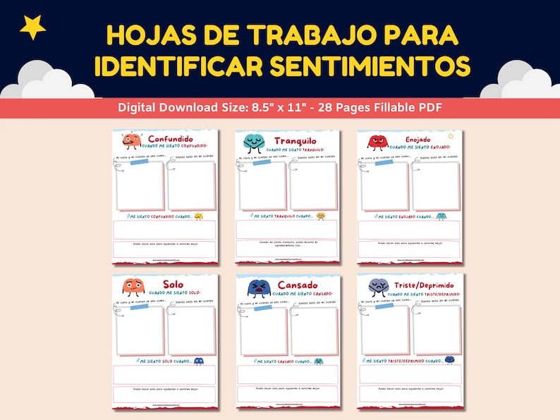 Spanish Feelings/emotions Worksheets for Kids-teens - Hojas De Trabajo ...