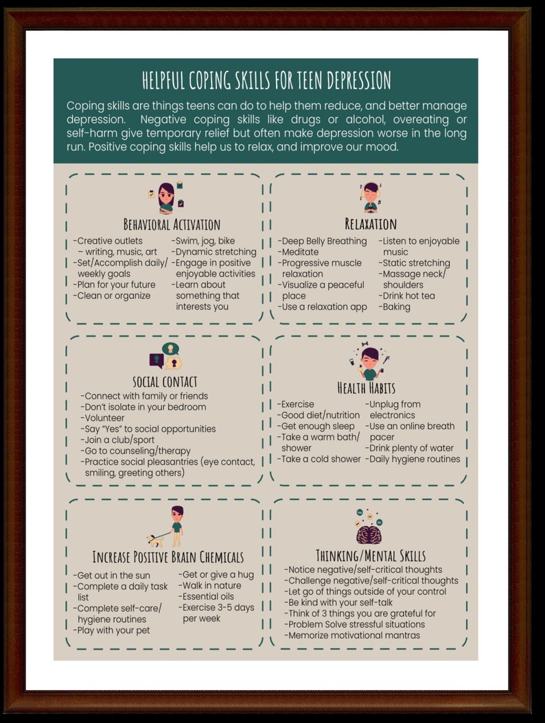 Coping Skills for Teens Depression Coping Skill Printable - Etsy