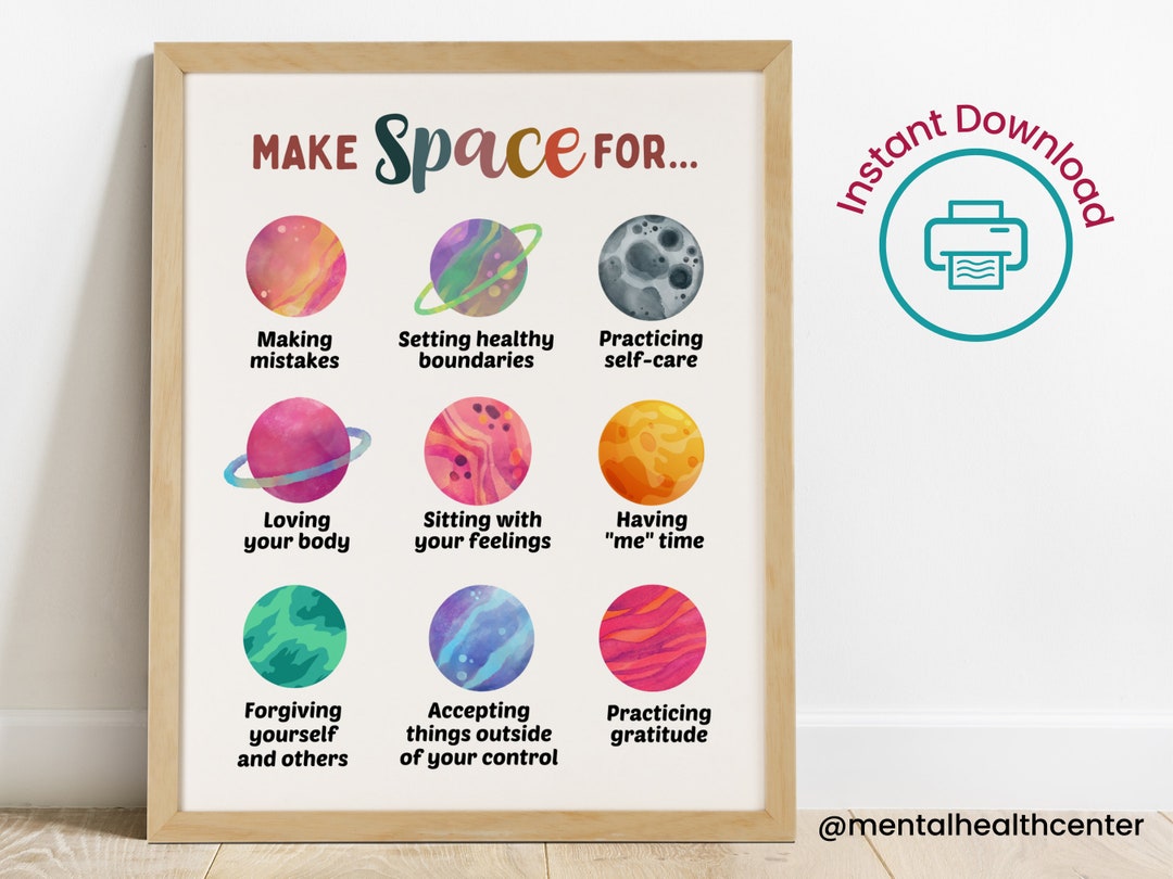 Make Space for Therapy Poster-mental Health Art-social Emotional ...
