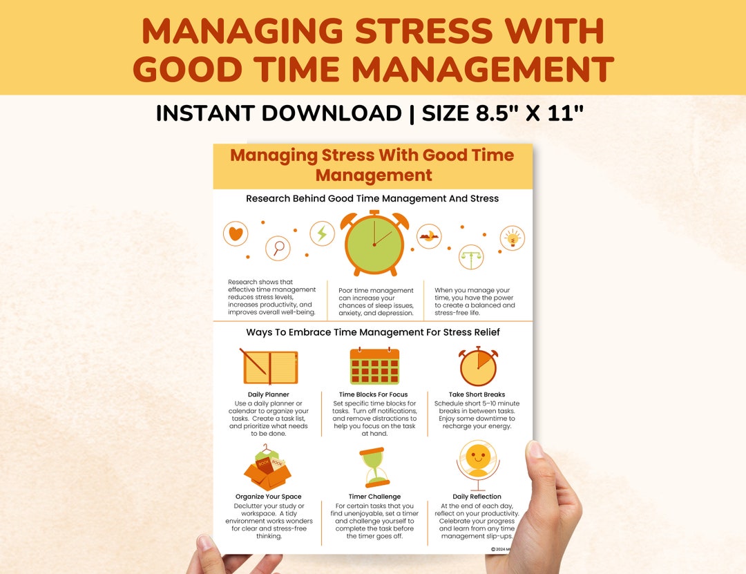 Stress Relief With Good Time Management PDF Handout-stress Management ...
