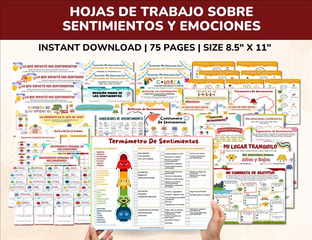 Spanish Feelings/emotions Worksheets 20 Page Bundle Kids-teens - Hojas ...