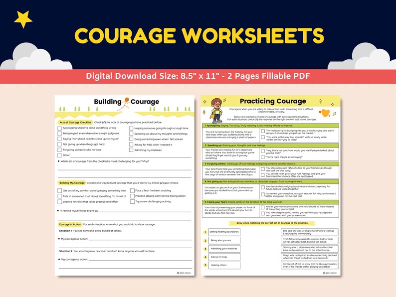 Courage Worksheets Character Education Kids-teens-students-social ...