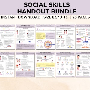 Social Skills Handout Bundle for Kids-teens-25 Pages-teacher Gift ...