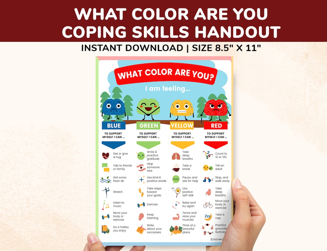 Feelings Chart for Kids - What Color Are You? Printable Poster - Etsy