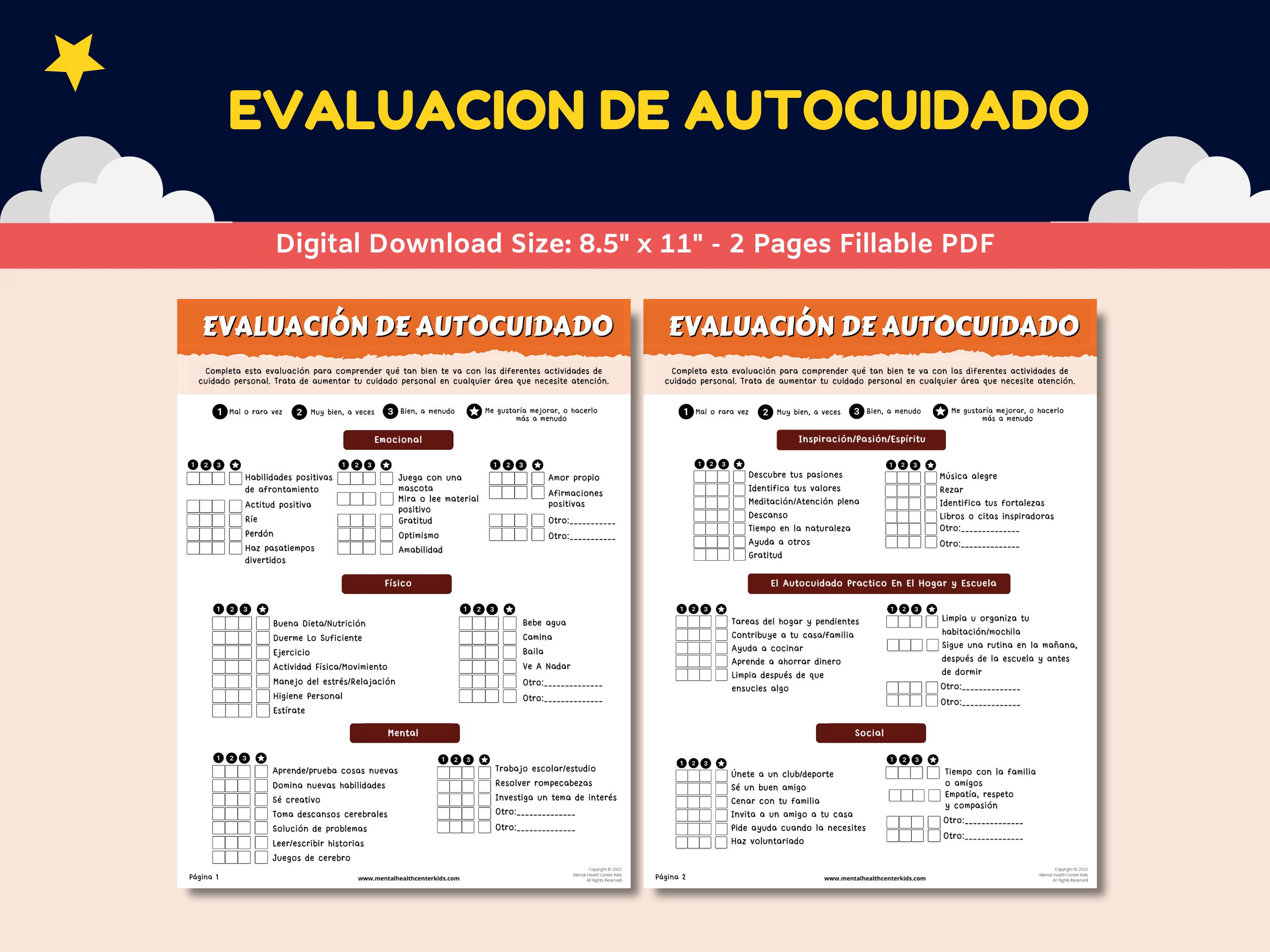 Spanish Trauma/ptsd Worksheets - Rueda De Autocuidado Para Ninos Y ...