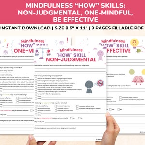 DBT Mindfulness HOW Skills Worksheets 3-pages-nonjudgmental-one Mindful ...