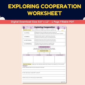 Cooperation Social Skills Worksheets for Kids-teens-students | Child ...