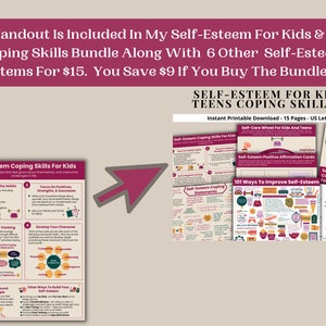 Self-esteem Coping Skills for Kids Children Printable Poster Handout ...