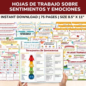 Spanish Feelings/emotions Worksheets 20 Page Bundle Kids-teens - Hojas ...