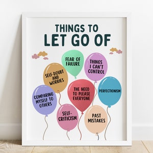 Things to Let Go of Mental Health Poster-things You Can & Cant Control ...