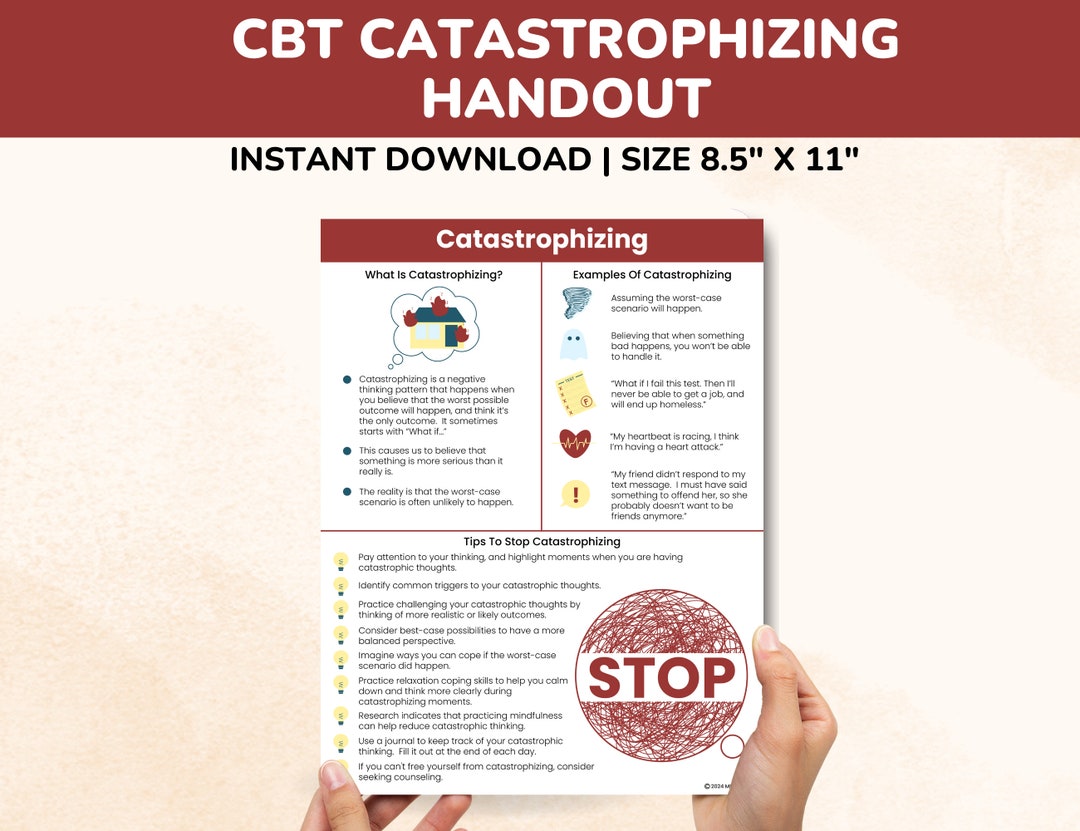 Catastrophizing CBT Cognitive Distortion Thinking Error Kids-teens ...