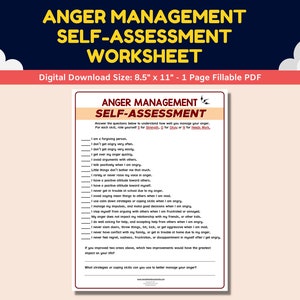 Anger Management Self-assessment Worksheet Kids Teens Adolescents ...