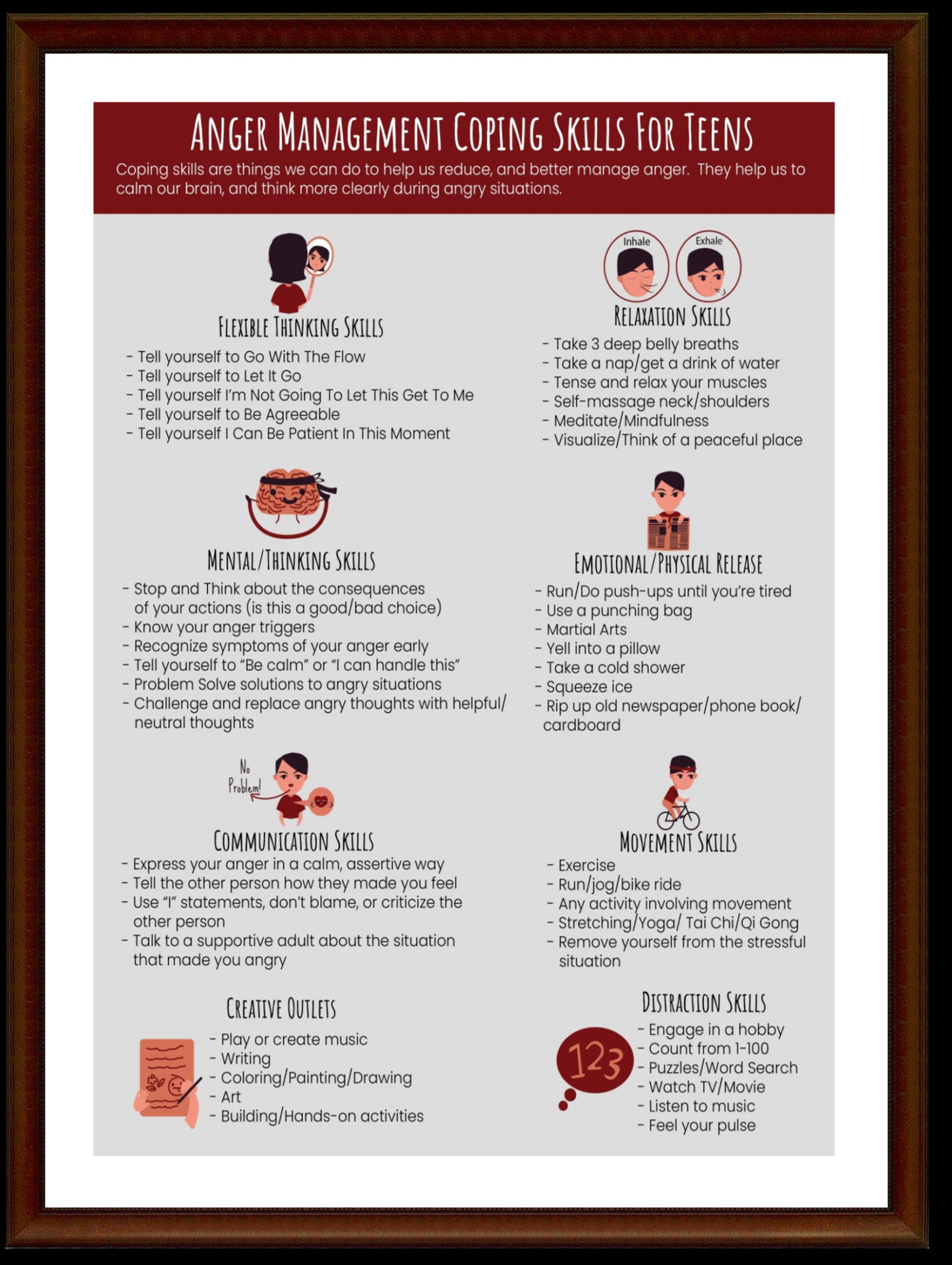 Anger Management Coping Skills for Teens Printable Handout | Etsy UK