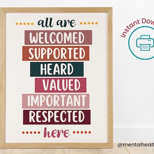 Equality Poster Classroom Decor-school Counseling Office-all Are ...