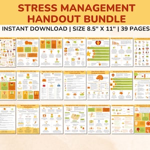 Stress Management Techniques Handout Bundle-39 Pages-stress Relief ...