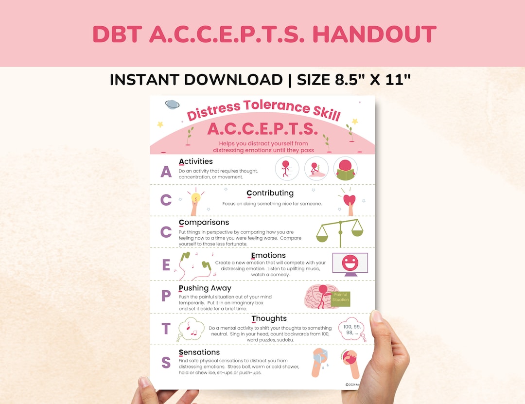 DBT ACCEPTS Handout - Distress Tolerance Skills PDF - Etsy