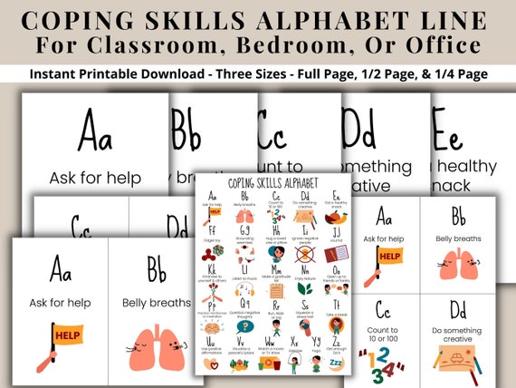 Coping Skills Alphabet Line Printable Posters for Classroom - Etsy