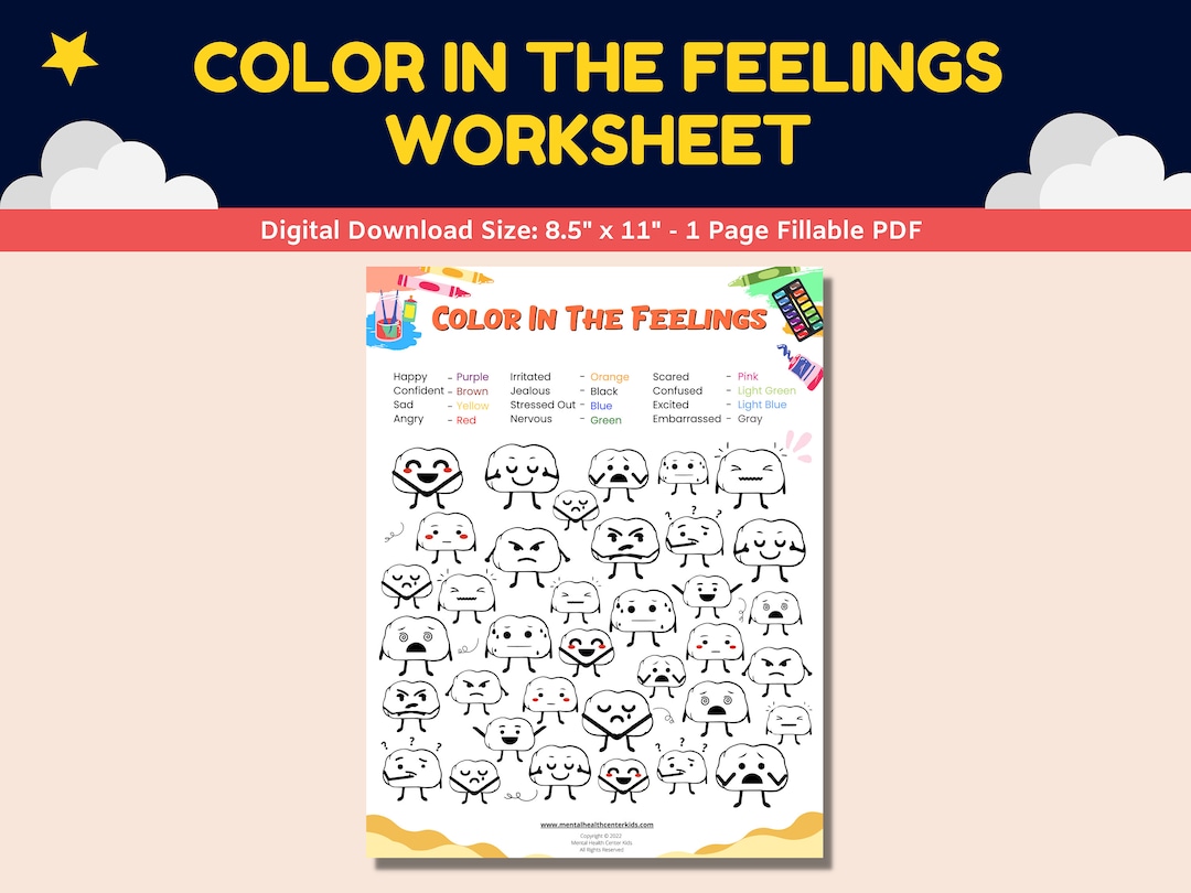 Identifying Feelings/emotions Emoji Coloring Page for Kids-emotion SEL ...