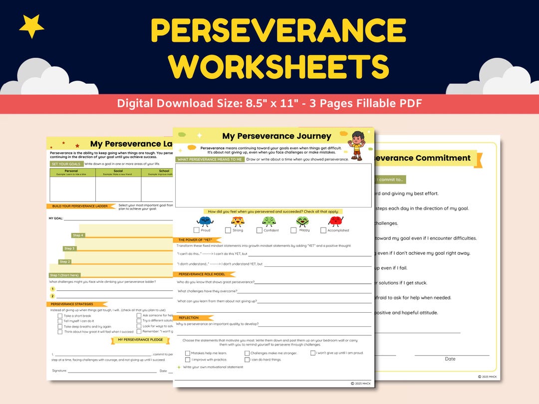 Perseverance Worksheets Character Education Kids-teens-social Emotional ...
