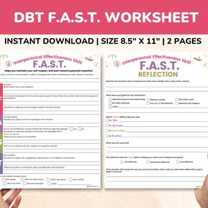 DBT FAST Skill Worksheet 2-page Fillable Pdf-interpersonal ...