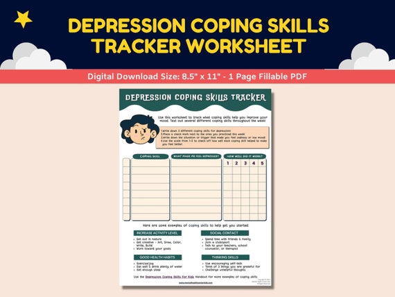 Depression Coping Skills Fillable Worksheet Kids, 46% OFF