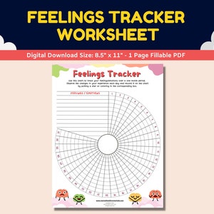Feelings Emotions Monthly Tracker Printable Worksheet for Kids ...