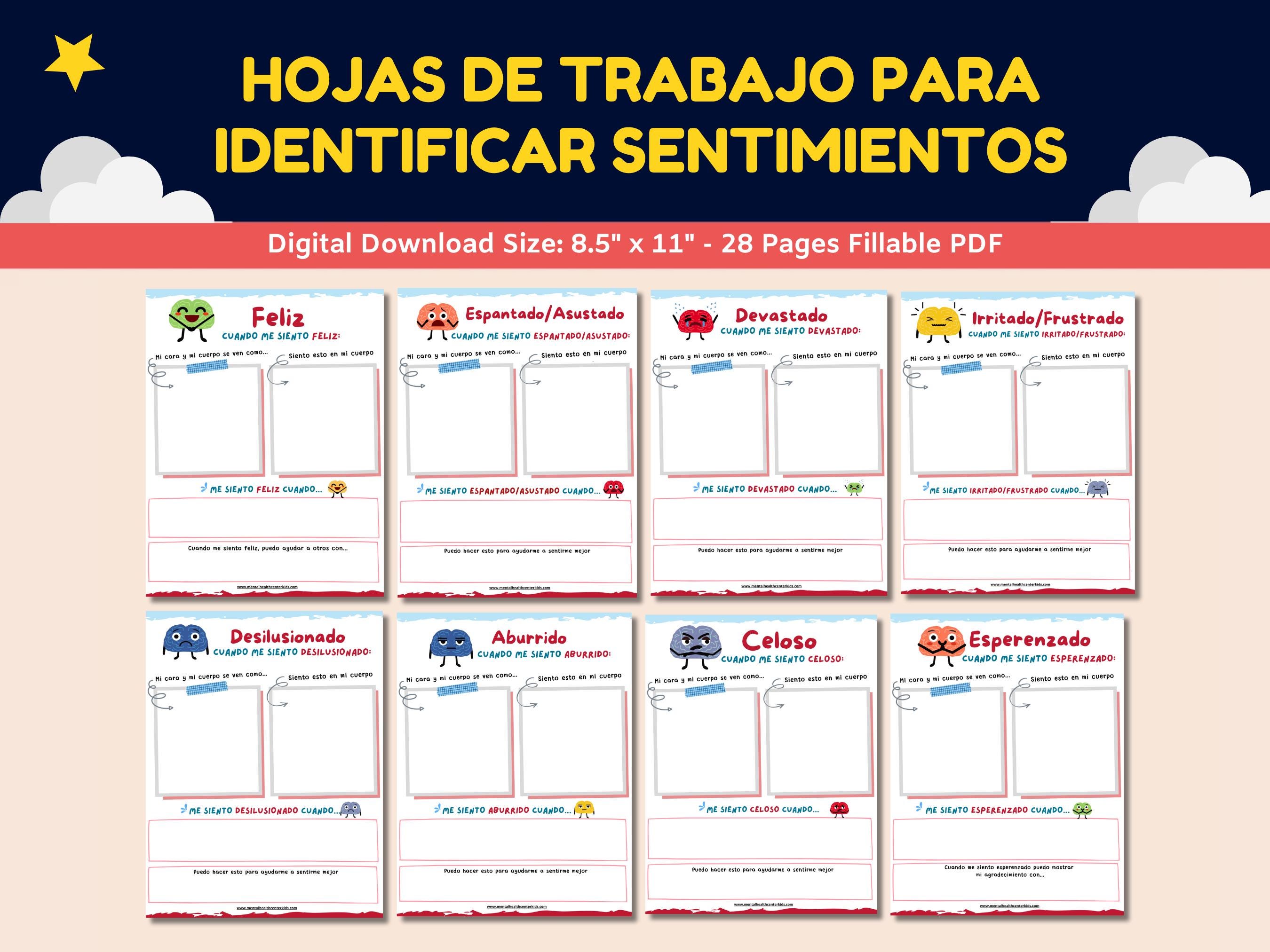 Spanish Feelings/emotions Worksheets for Kids-teens - Hojas De Trabajo ...