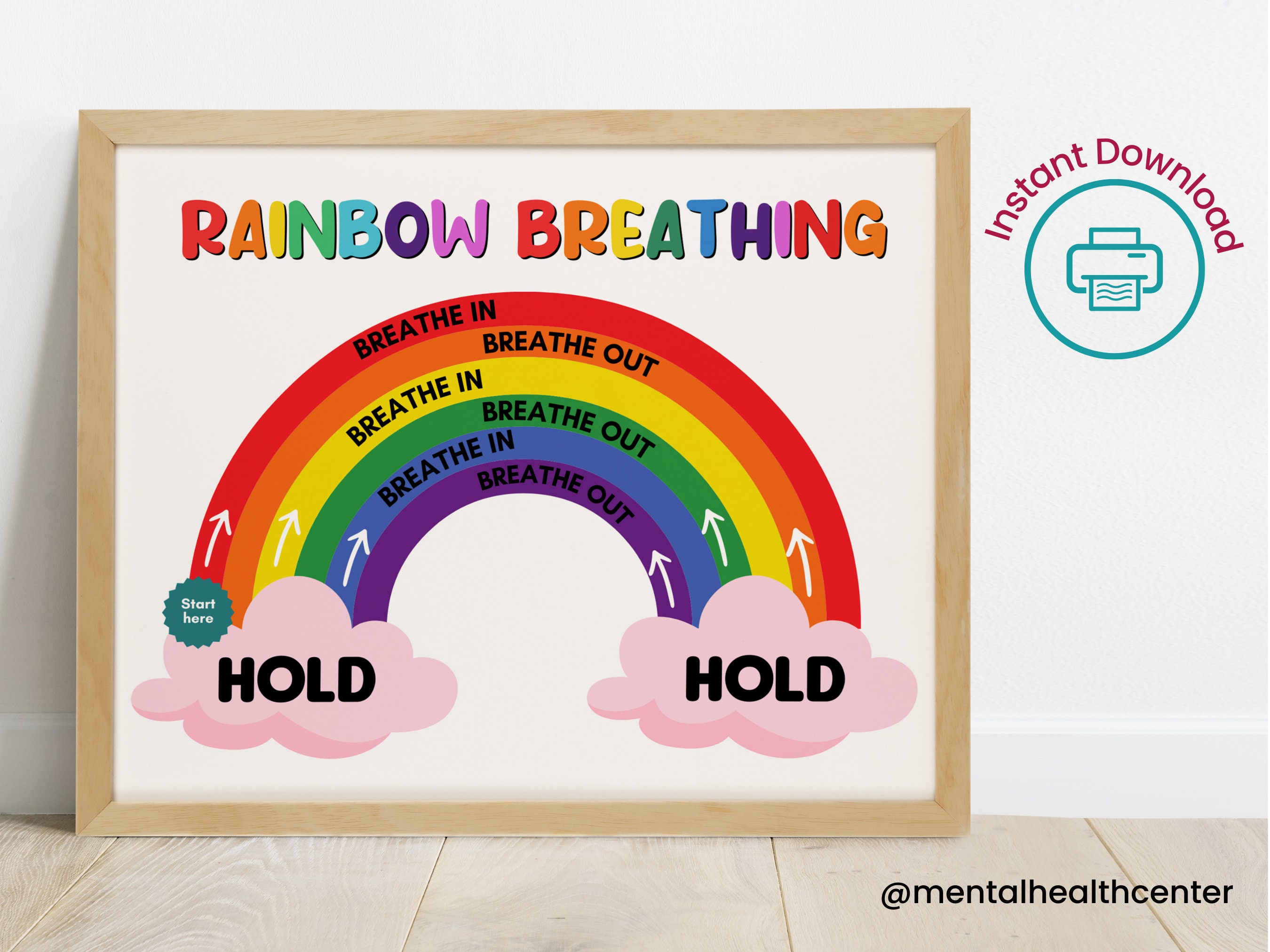Rainbow Mindfulness Breathing Poster for Kids School - Etsy Australia