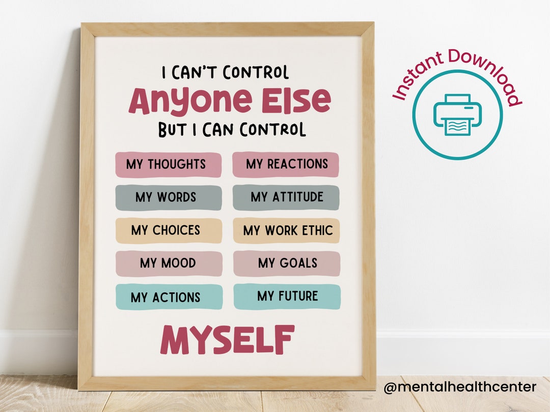 What I Can Control Poster-trauma Therapy Office Decor-circle of Control ...