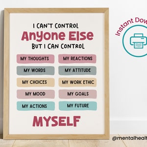 What I Can Control Poster-trauma Therapy Office Decor-circle of Control ...