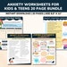 Anxiety Worksheets 20 Pg Printable Bundle for Kids & Teens-child ...