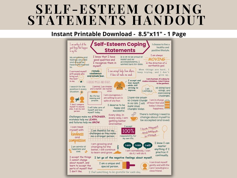 Self-esteem Coping Skills for Kids & Teens Bundle-self - Etsy