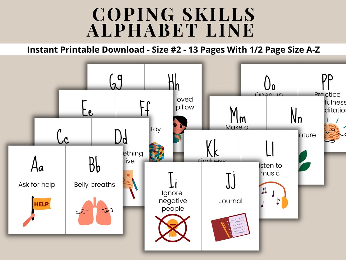 Coping Skills Alphabet Line Printable Posters for Classroom - Etsy UK